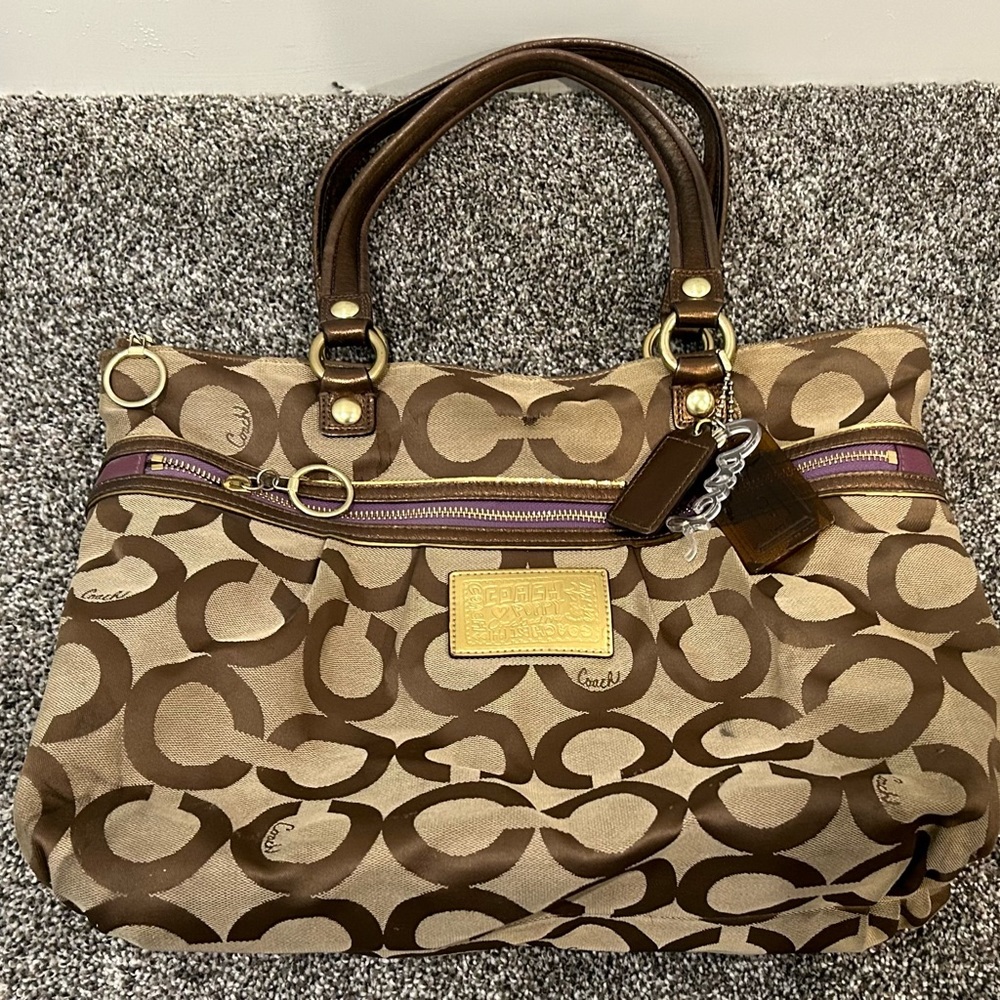 Coach Poppy Op Art Handbag - Gem